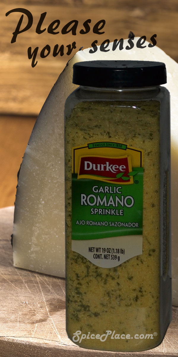 Durkee Garlic Romano Sprinkle 19oz 559g $17.98USD - Spice Place