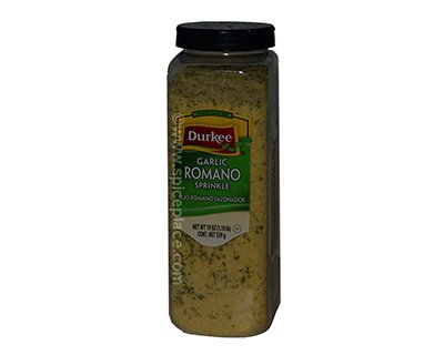 Durkee Garlic Romano Sprinkle 19oz 559g $17.98USD - Spice Place