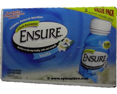 Ensure Vanilla Flavor, case of 24 bottles $39.79USD - Spice Place