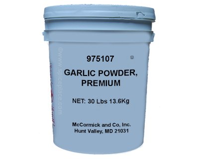 McCormick Garlic Powder, Premium 30 lbs 13.61kg $392.69USD - Spice Place