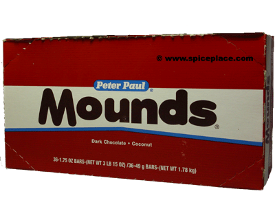 Mounds Bars, Carton of 36 1.75oz 49g Bars $41.23USD - Spice Place