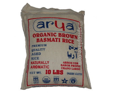 Arya Organic Brown Basmatic Rice 10 lbs $18.75USD - Spice Place