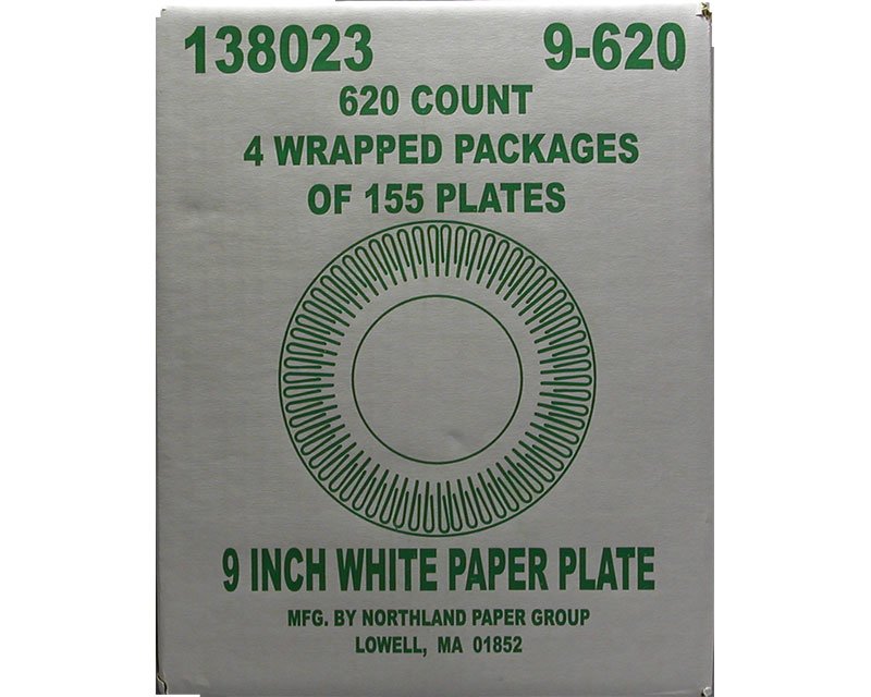 9 inch White Paper Plates 600 count $26.37USD - Spice Place