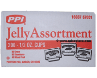 Jelly Assortment Portion Pack, 200 ct 1/2oz Cups $13.07USD - Spice Place