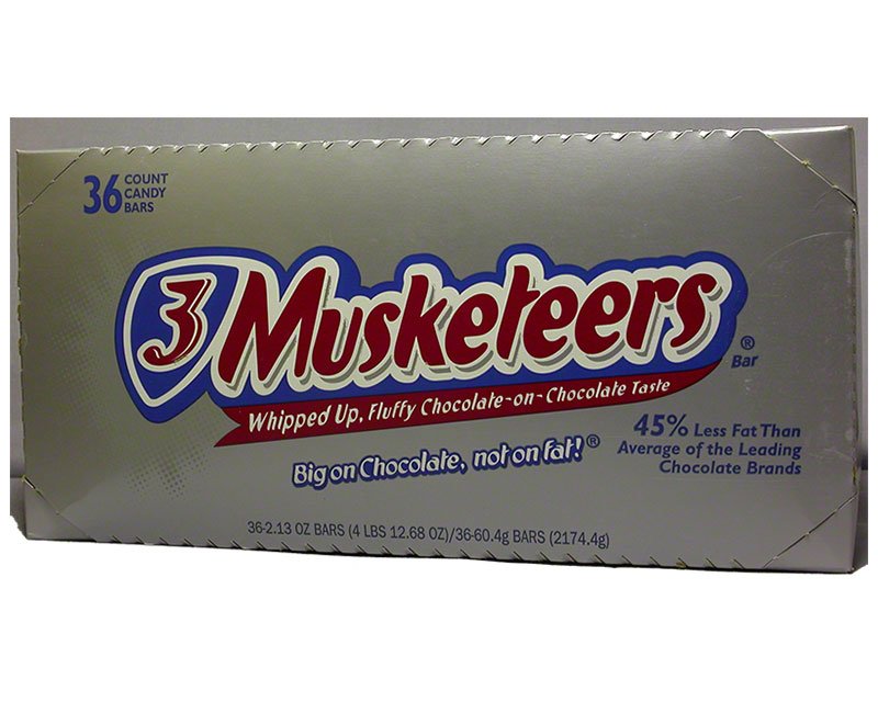 3 Musketeers Bar, carton of 36 2.13oz $42.68USD - Spice Place