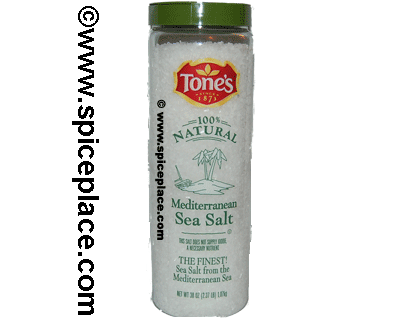 Tones Mediterranean Sea Salt, 38 oz 1.07kg $11.98USD - Spice Place